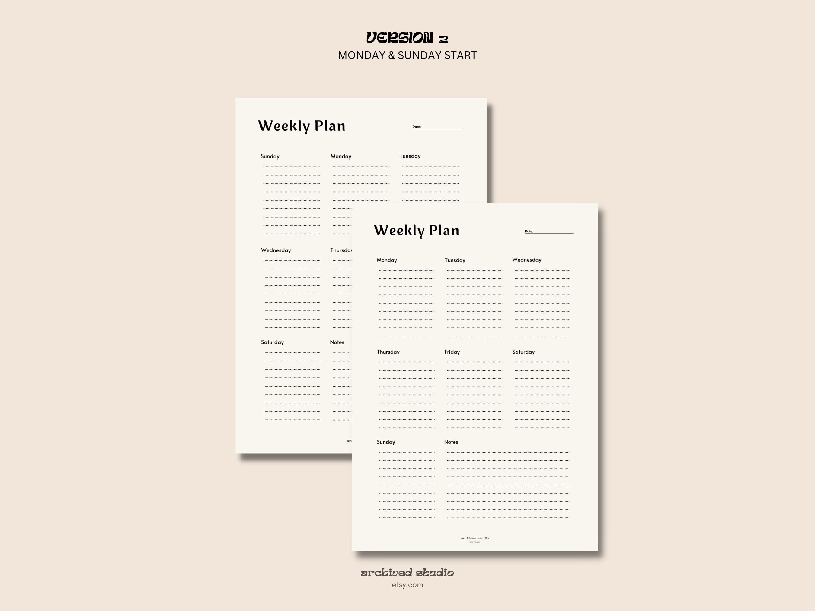 Weekly Task List, Weekly Planning Printable, to Do List Template ...