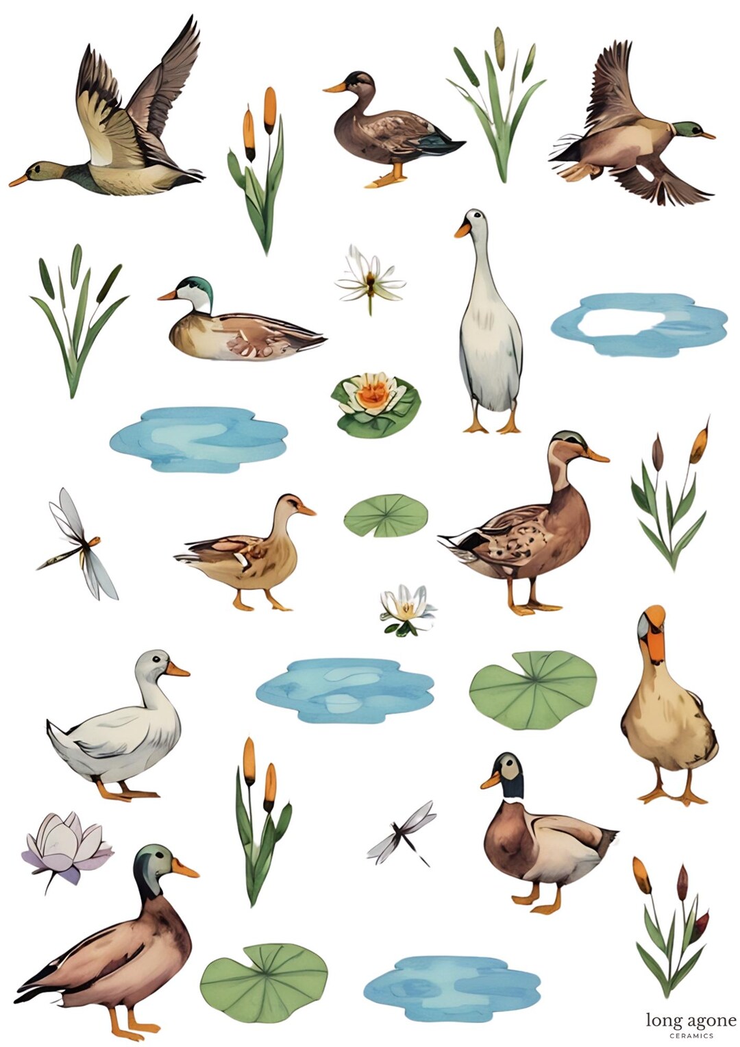Duck Decal Sheet for Ceramic and Pottery - Etsy