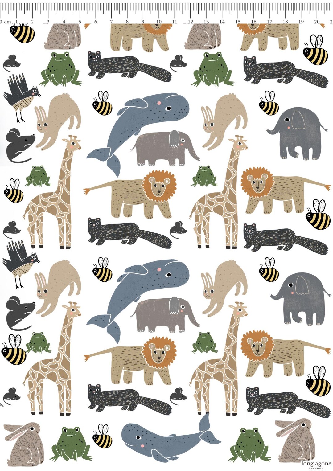 Lino Style Wild Animal Mix 2 A4 Overglaze Decal Sheet Waterslide ...