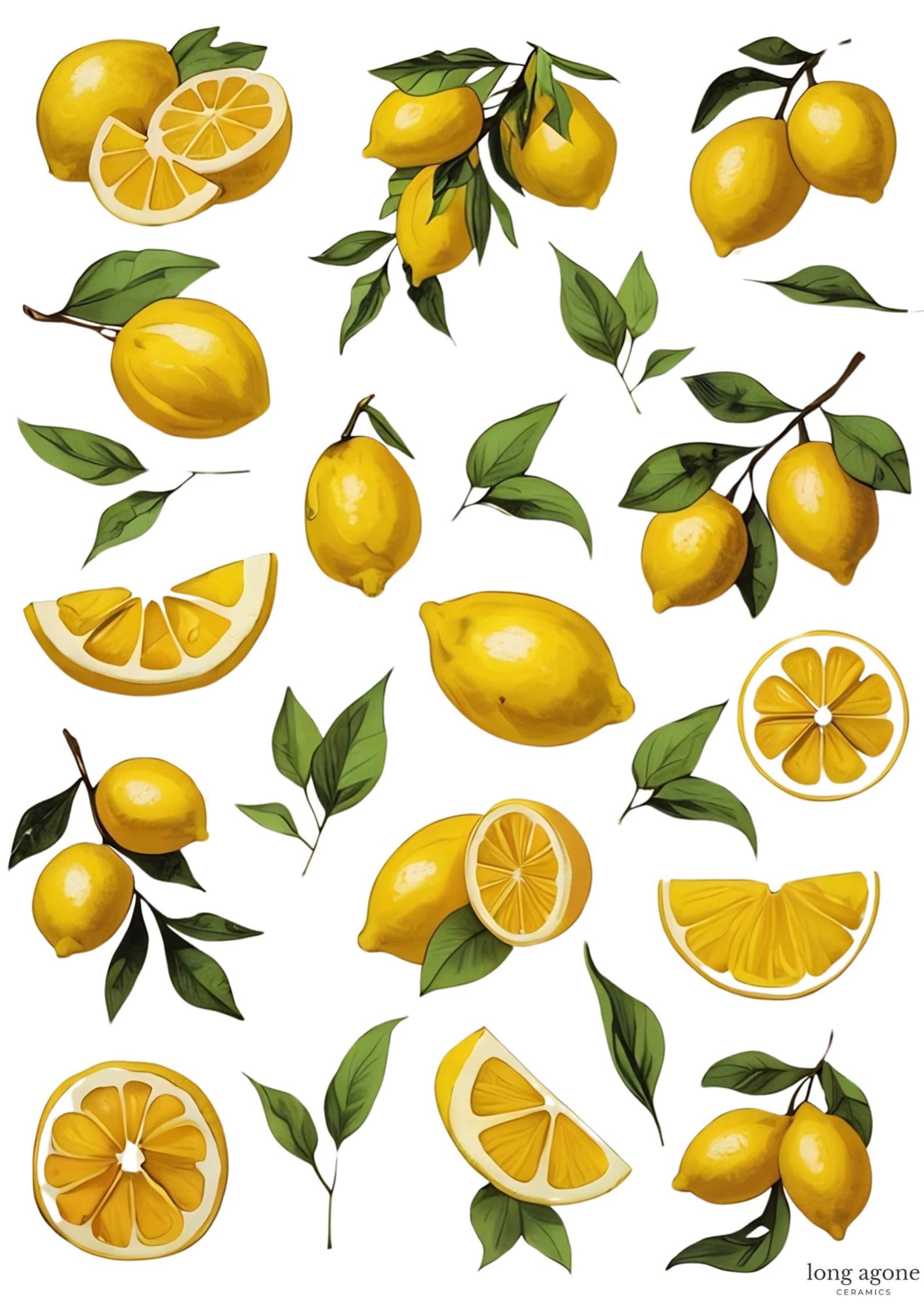 Lemon Decal Sheet for Ceramic and Pottery - Etsy
