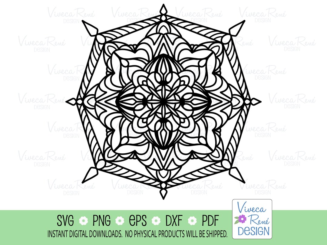 Mandala Svg, Nautical Mandala Svg, Compass Svg, Adult Coloring Page Svg ...