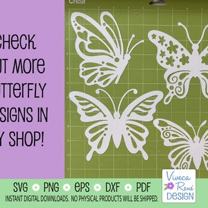 Butterfly Silhouette SVG Cut File: Spring Wedding Clipart (digital ...