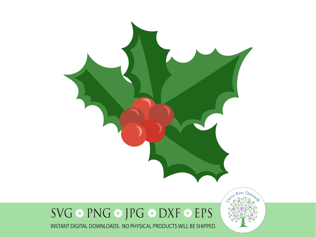 Christmas Holly Svg, Holly With Berries Svg, Christmas Floral Svg ...