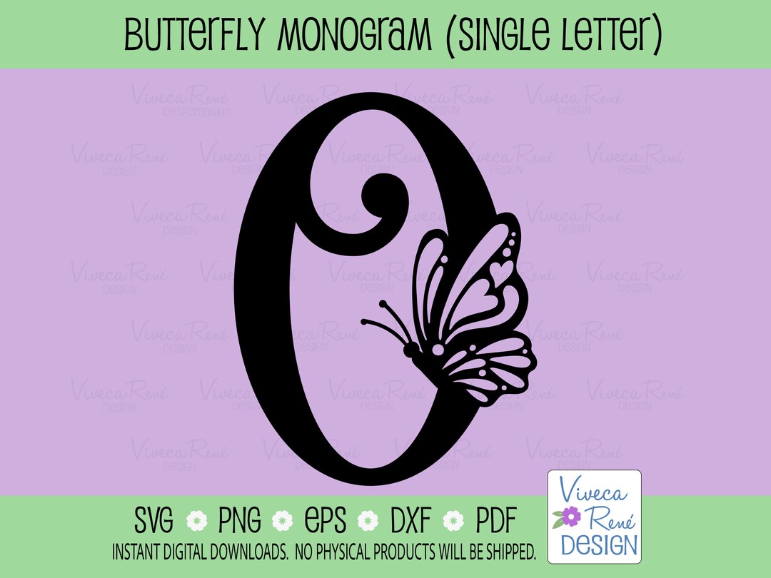 Butterfly Monogram Letter O SVG: Keychain Design (digital Download) - Etsy