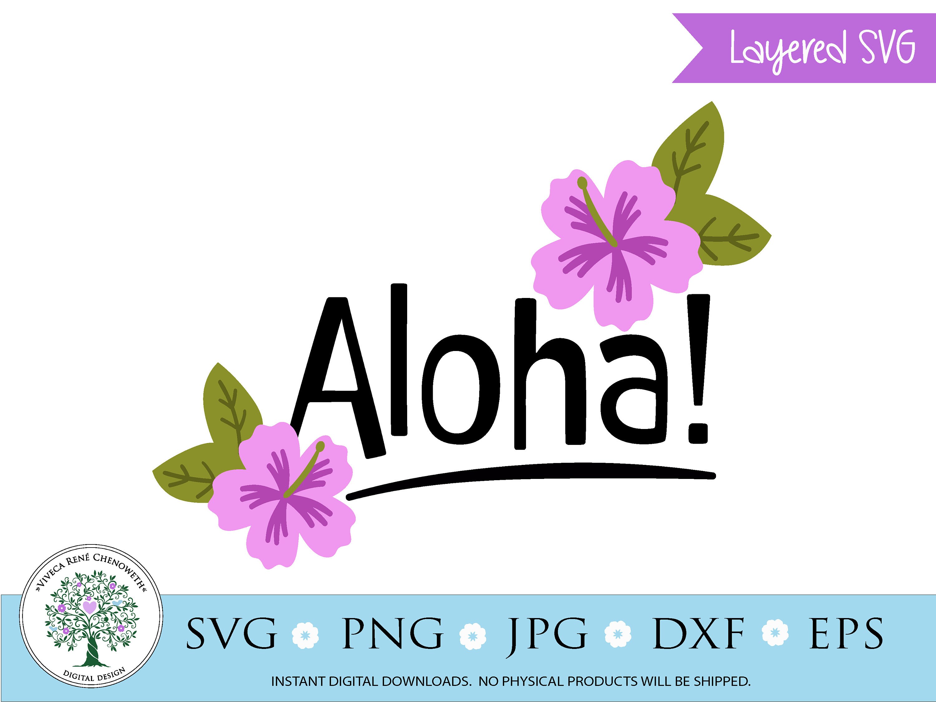 Aloha Svg Pink Hibiscus Svg Hawaiian Svg Tropical Svg - Etsy