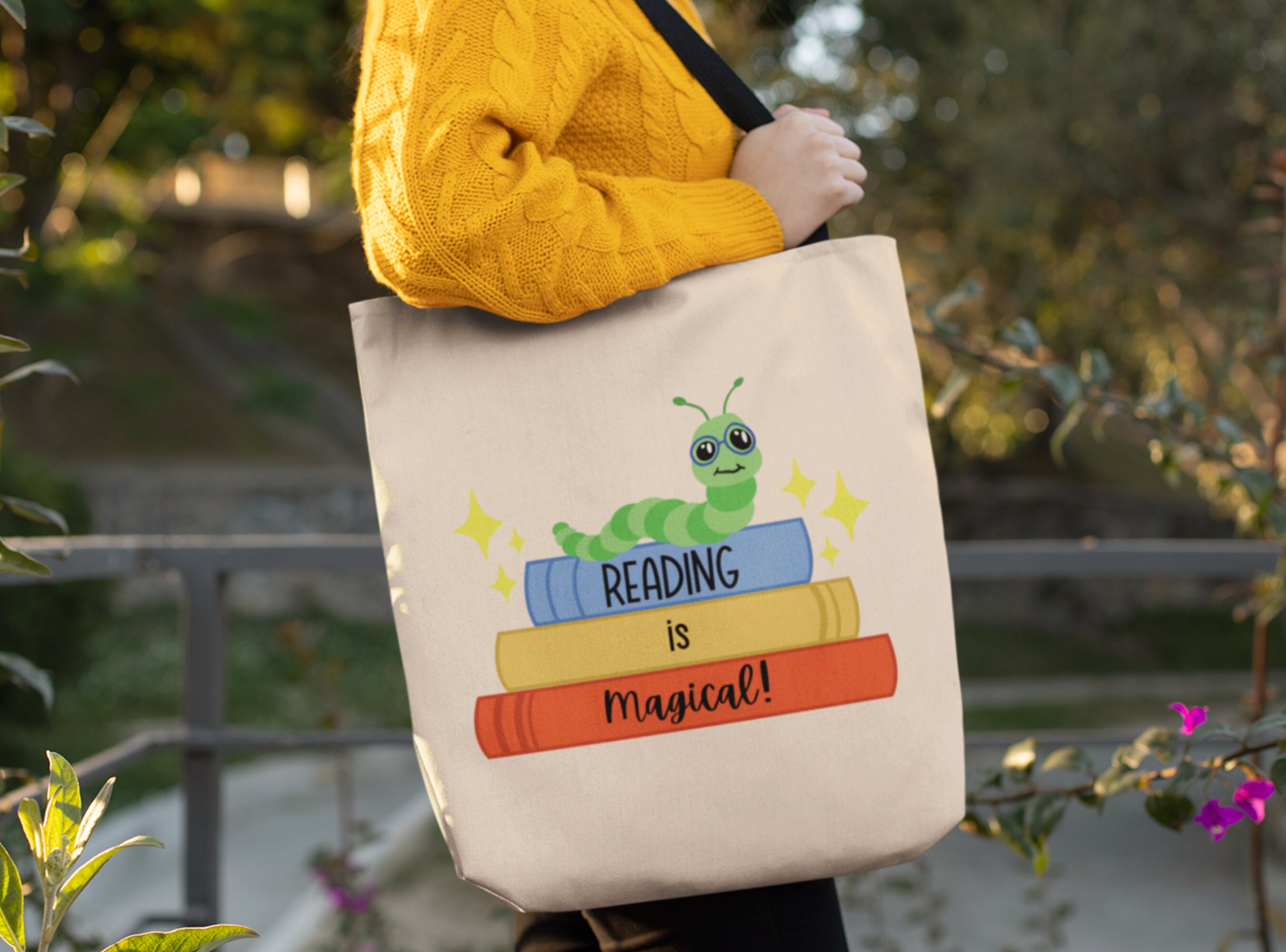 Cute Bookworm With Books Svg, Reading is Magical Svg, Reading Svg Kids ...