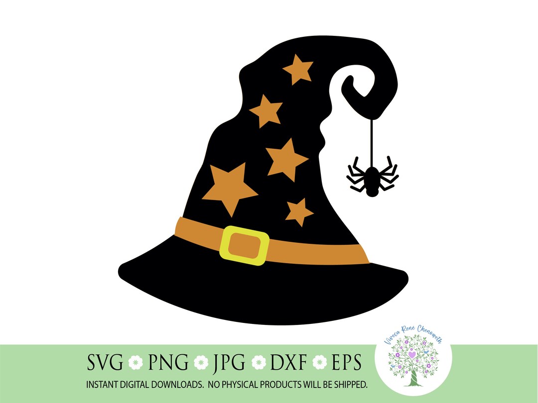 Halloween Witch Hat SVG: Spider Wizard Hat Cut File (digital Download ...