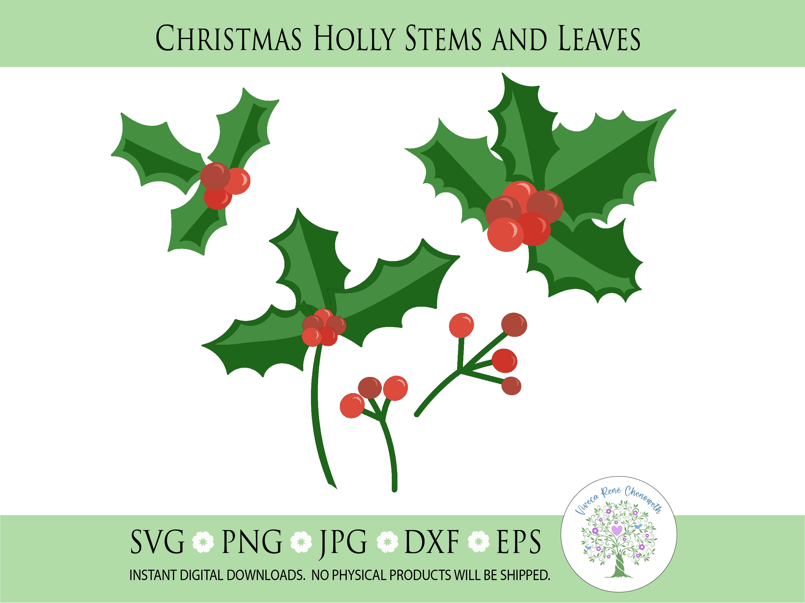 Holly Svg Christmas Svg Holly Jolly Svg Holly Clipart - Etsy