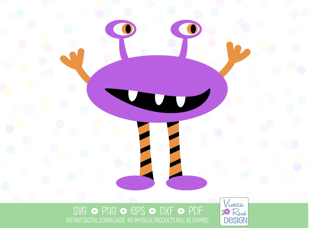 Cute Halloween Monster Svg, Funny Monster Svg for Kids Apparel ...
