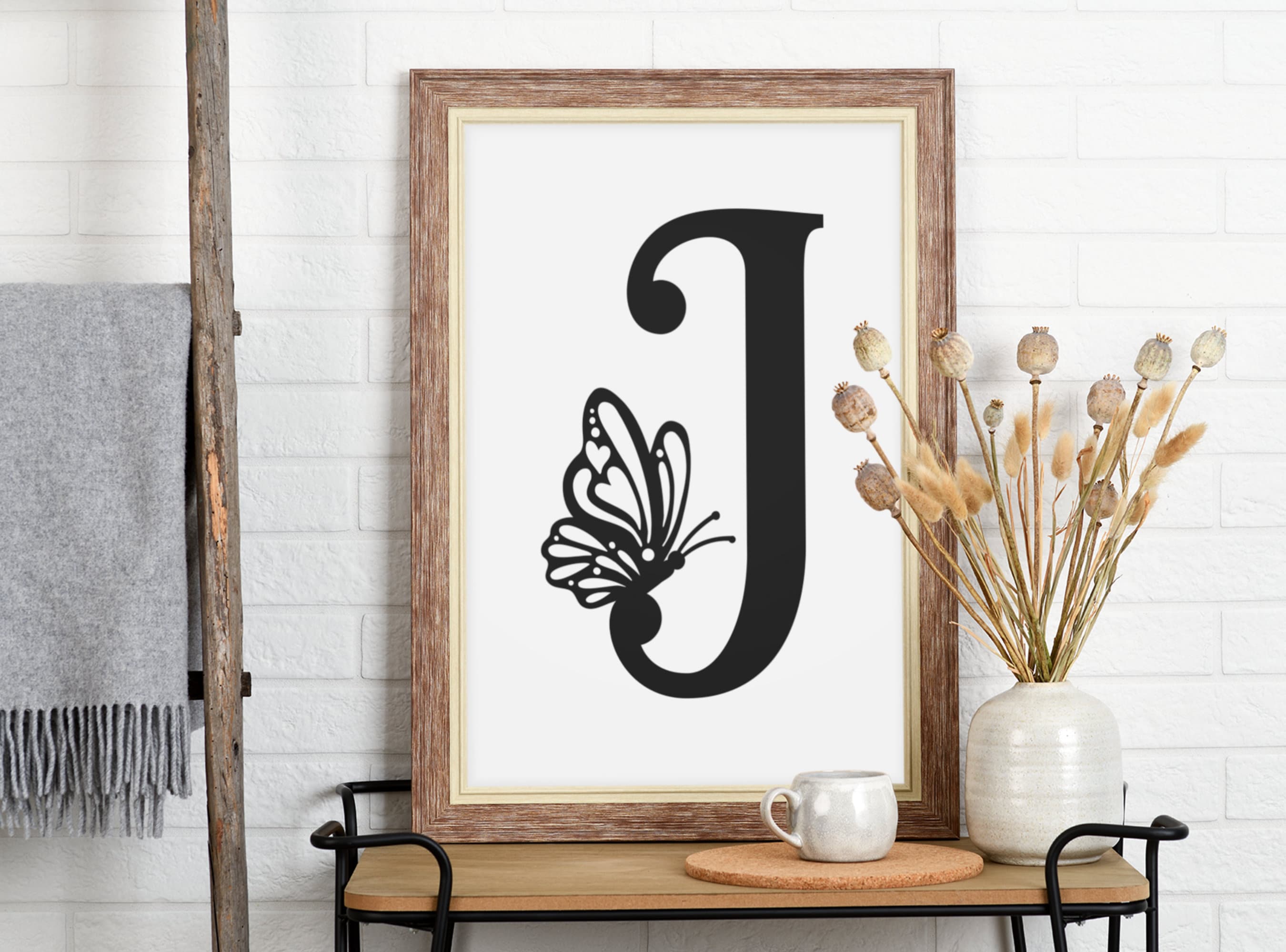 Butterfly Monogram Letter J Svg, Butterfly Wings Alphabet Svg, Birthday ...