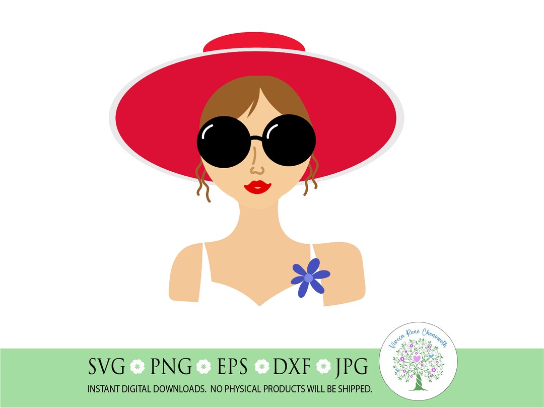Buy Beach Beauty Svg, Red Beach Hat Svg, Beach Svg, Summer Girl Svg ...
