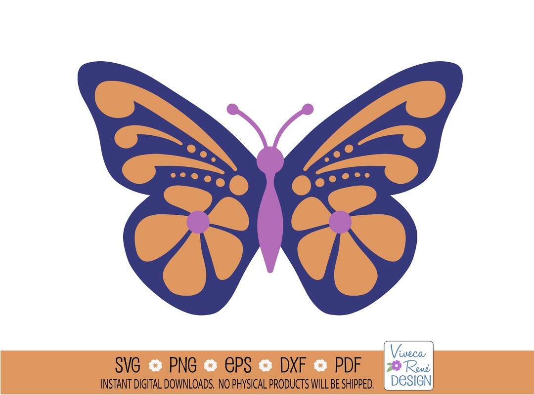 Retro Butterfly SVG: Layered Spring Clipart (digital Download) - Etsy