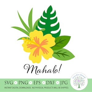 Hibiscus Svg, Yellow Hibiscus Svg, Mahalo Svg, Hawaiian Svg, Summer Svg ...
