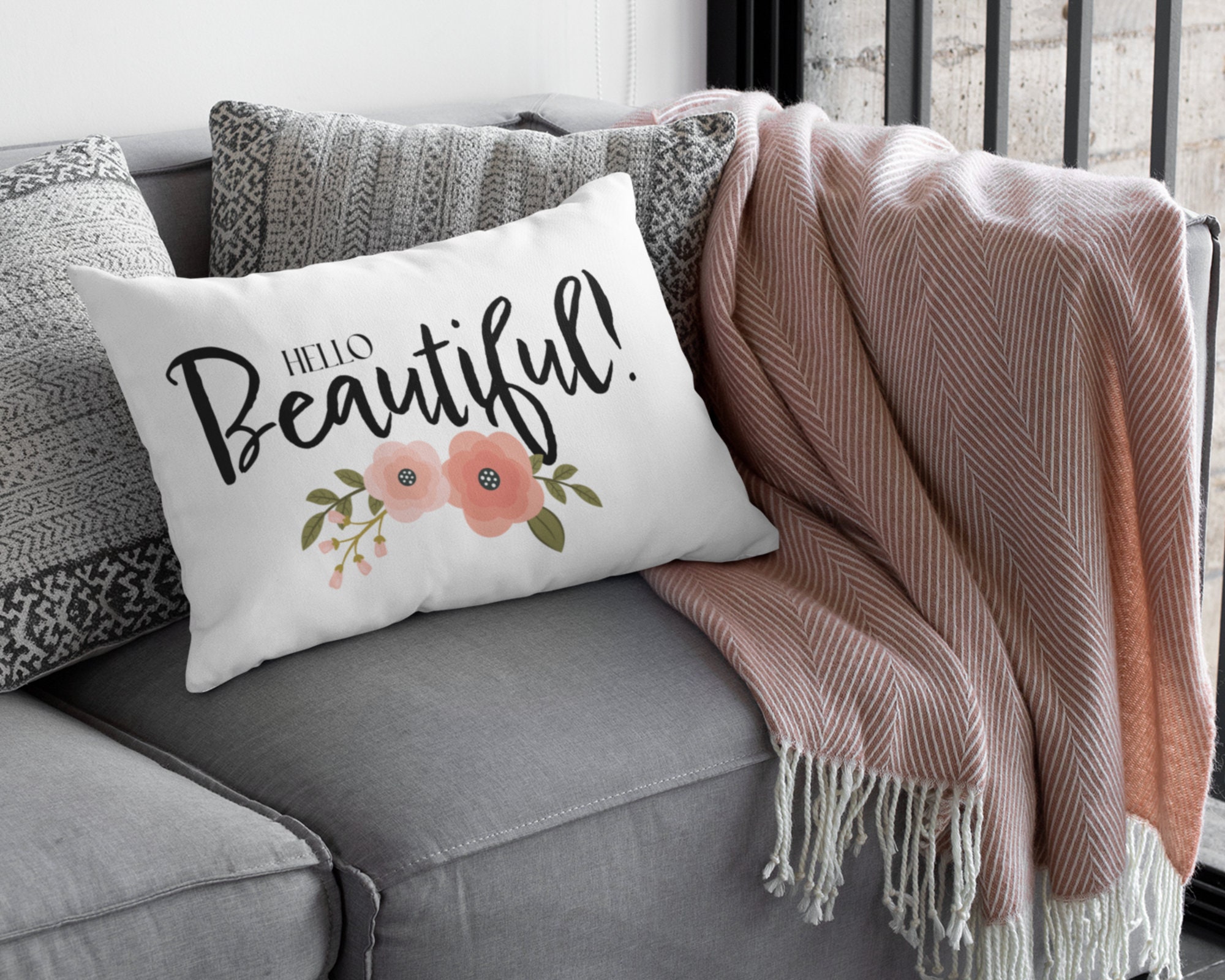 Hello Beautiful Floral Svg, Hello Gorgeous Svg, Self Love Quote Svg ...