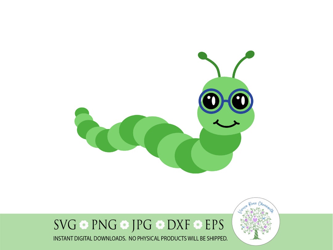 Cute Bookworm Svg, Back to School Svg, Book Lover Svg, Caterpillar Svg ...