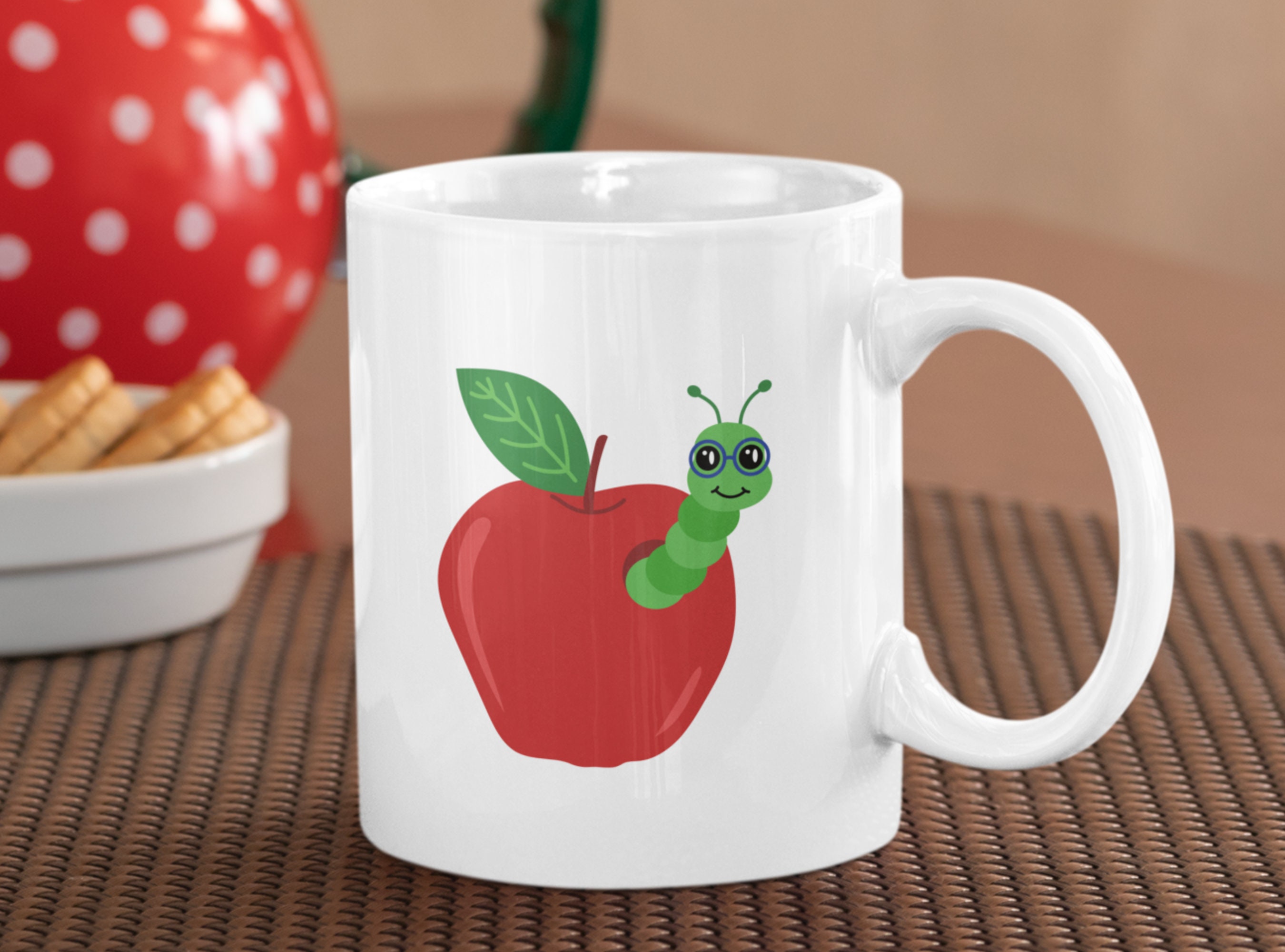 Red Apple With Worm Svg, Cute Worm Svg, Back to School Svg, Teacher ...