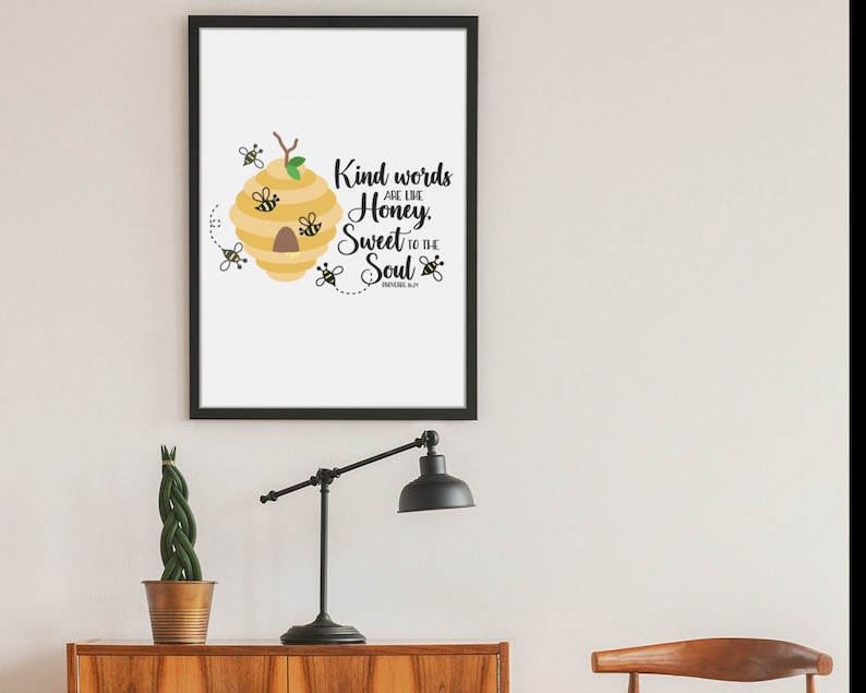 Bee Kind Svg, Kind Words Like Honey Sweet to the Soul Svg, Christian ...
