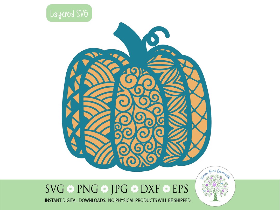 Zentangle Pumpkin Layered SVG: Fall Autumn Design (digital Download) - Etsy