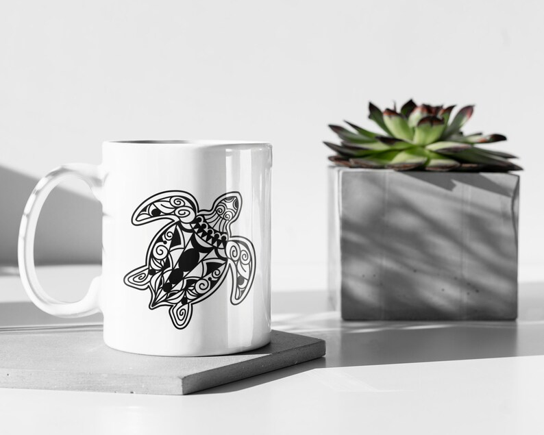 Tribal Sea Turtle SVG: Doodle Ocean Animal Cut File (Digital Download ...