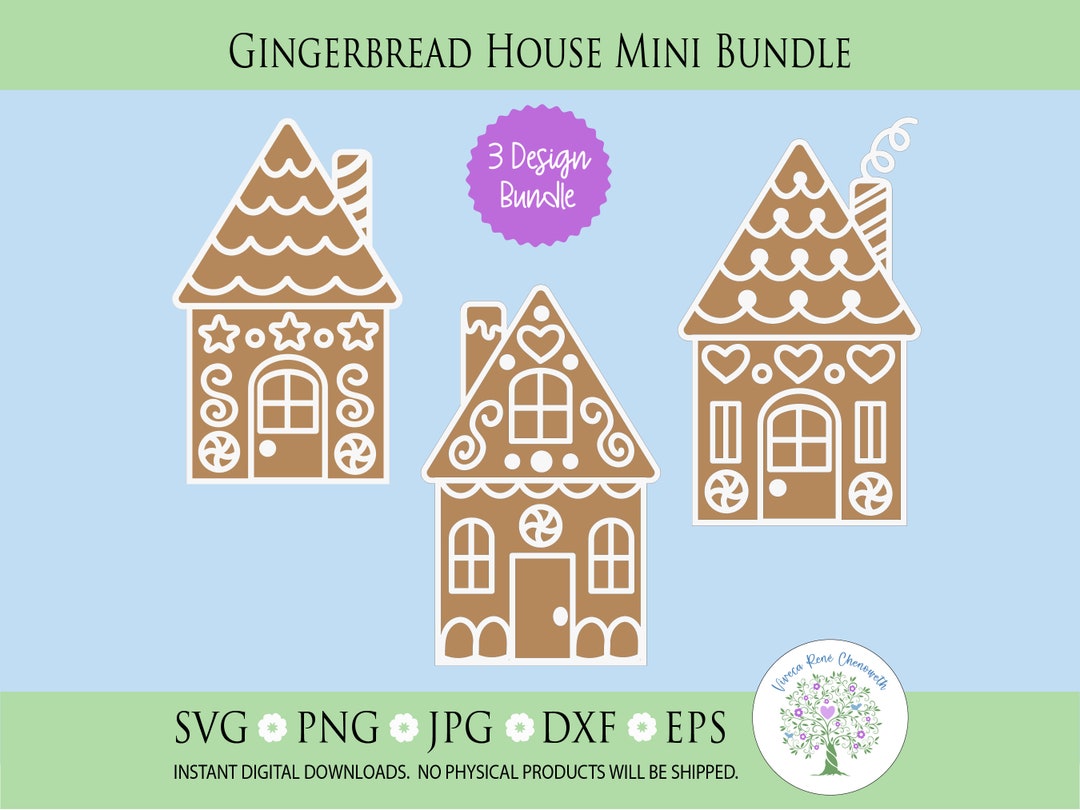 Gingerbread House SVG Bundle: Christmas Ornament Cut Files (digital ...