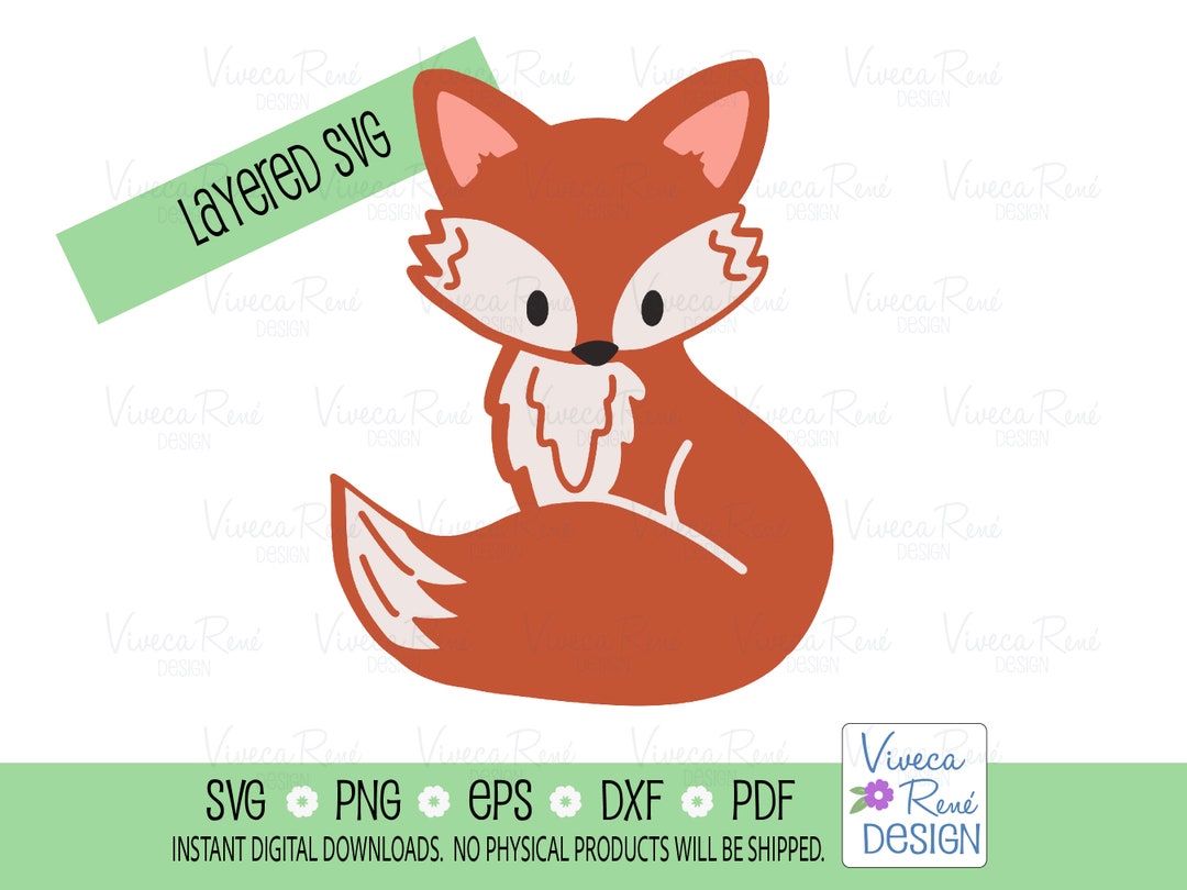 Cute Red Fox Svg, Woodland Forest Animal Svg, for Baby Nursery Decor ...
