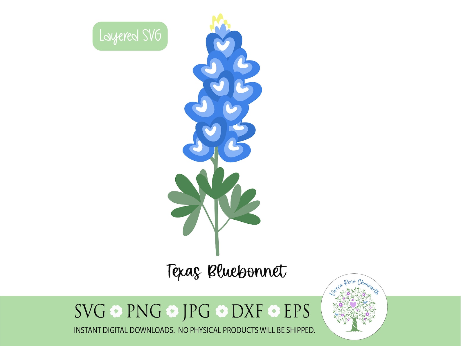 Texas Bluebonnet Svg, Flower Svg, Texas State Flower Svg, Western Svg ...