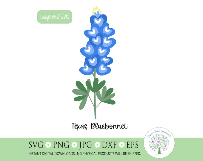 Texas Flower SVG, Flower SVG, Glowforge File, Cricut Designs, Thunder ...