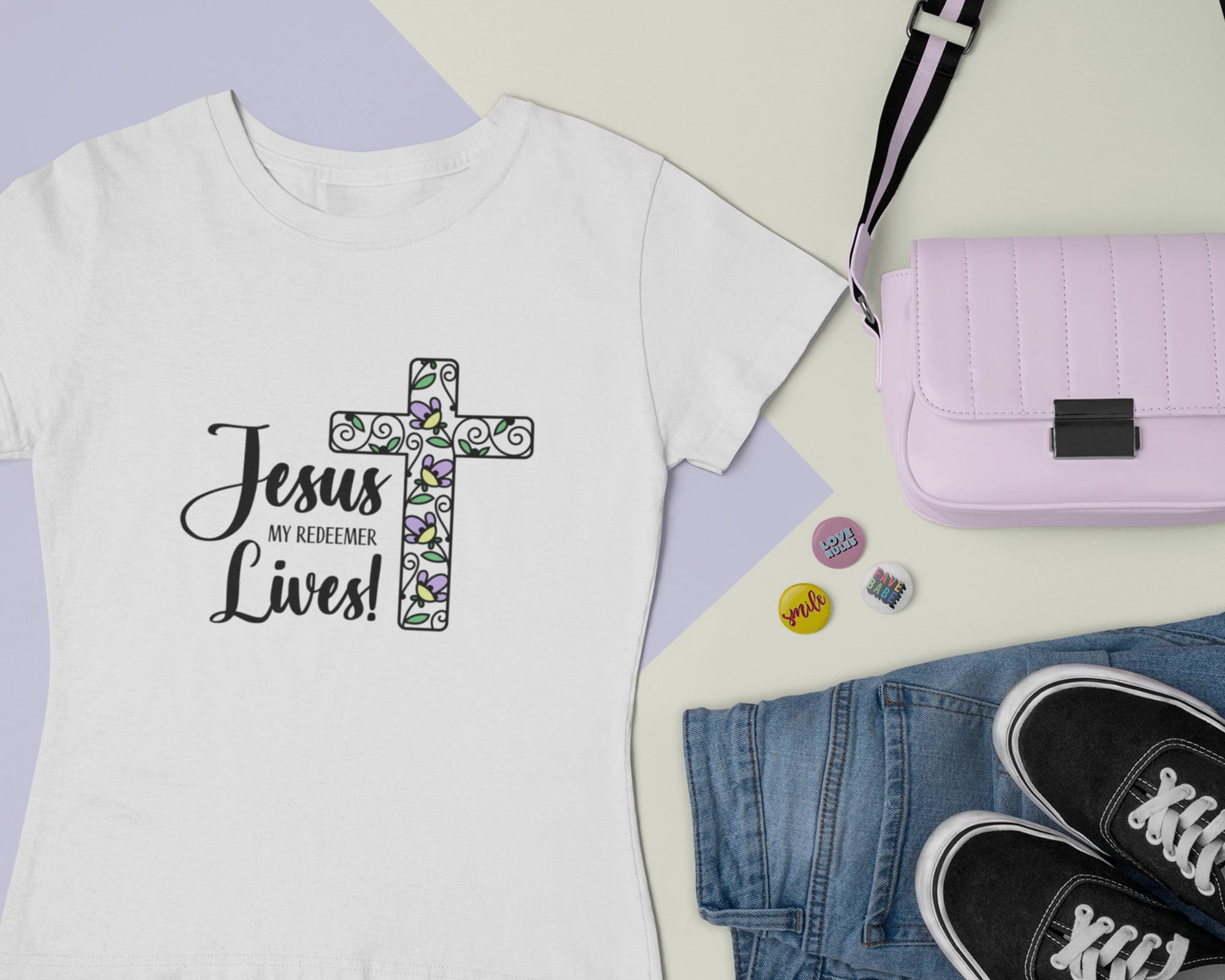 Jesus My Redeemer Lives With Cross SVG, Christian Svg, Cross Svg ...