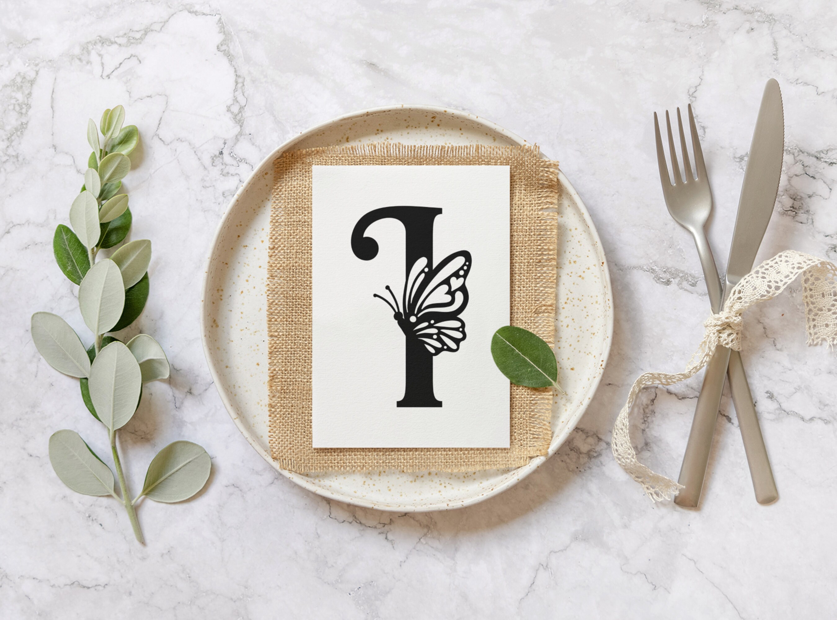 Monogram Letter I With Butterfly Svg, Monogram Butterfly Font ...