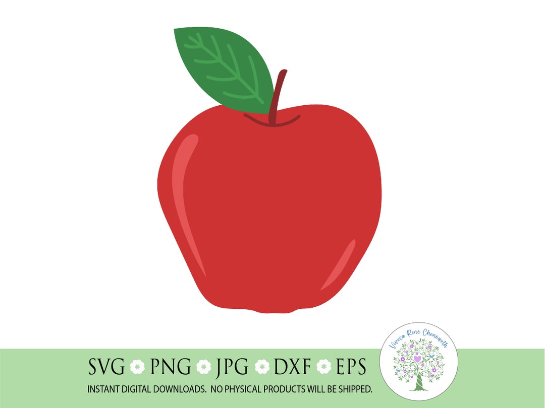 Red Apple Svg, Shiny Apple Clipart, Apple for Teacher Svg, Back to ...