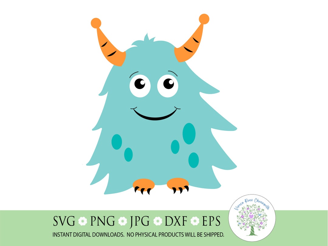 Whimsical Blue Monster With Horns Svg, Wild Thing Monster Svg, Cute ...