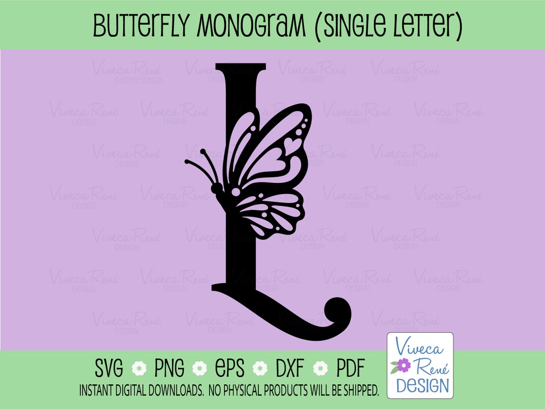 Monogram Letter L Butterfly Svg, Butterfly Alphabet Font, Butterfly ...