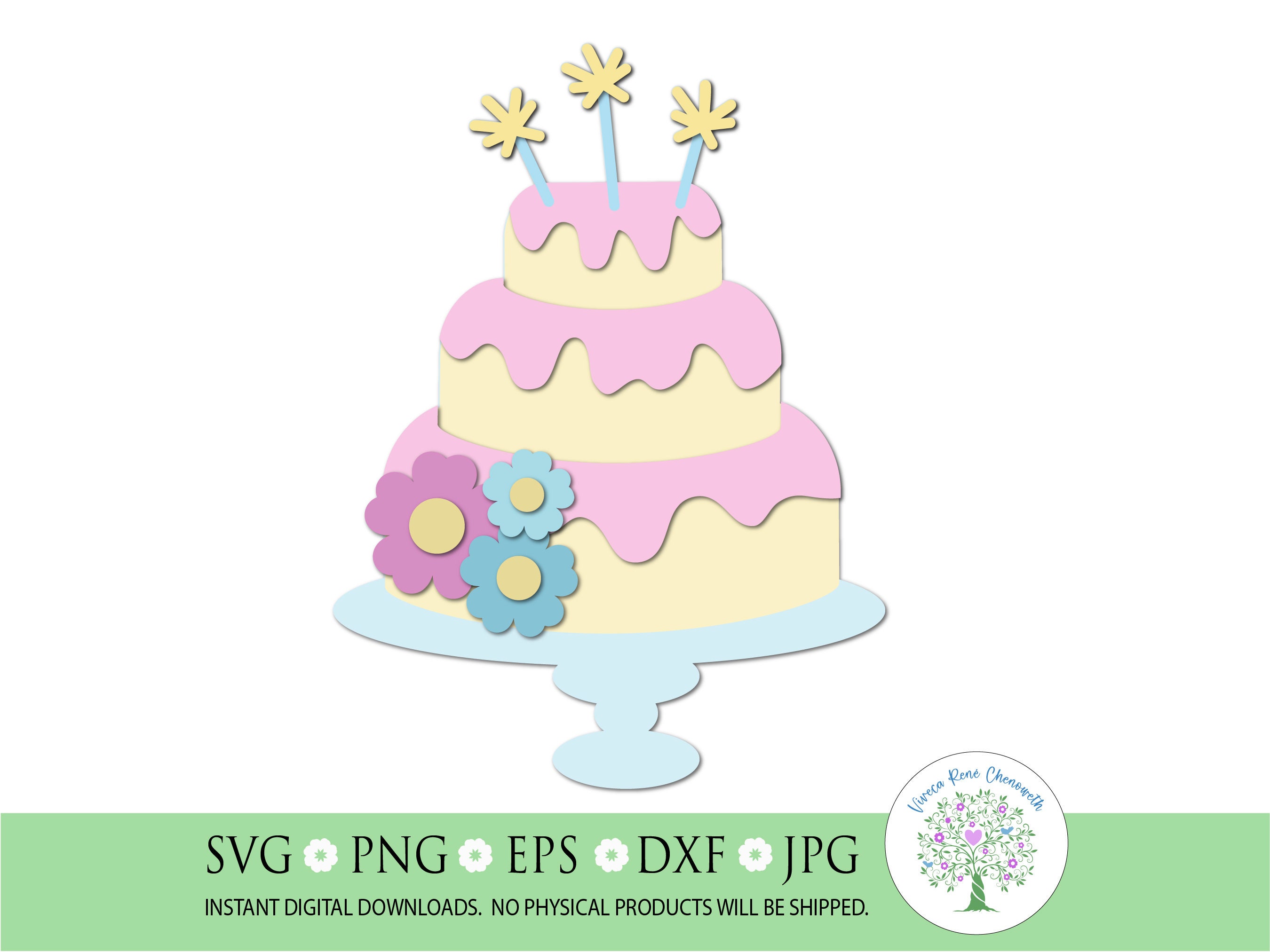 Birthday Cake Svg, Pastel Birthday Cake Svg, Cake Svg, Fancy Birthday ...