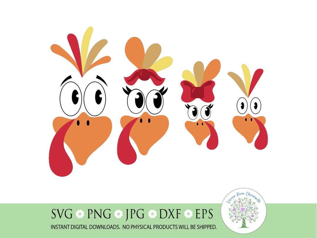 Familia de pavos SVG: Caras de Acción de Gracias, archivo de corte ...