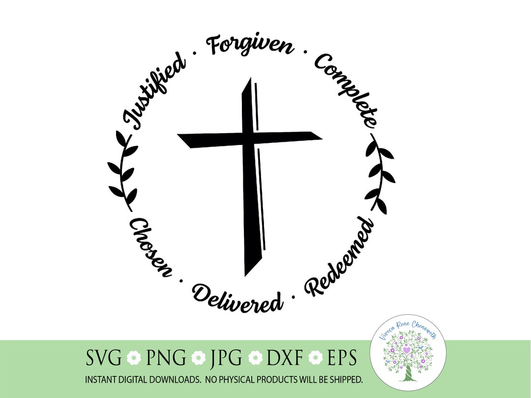 Christian Cross SVG: in Christ I Am, Religious Silhouette Cut File ...
