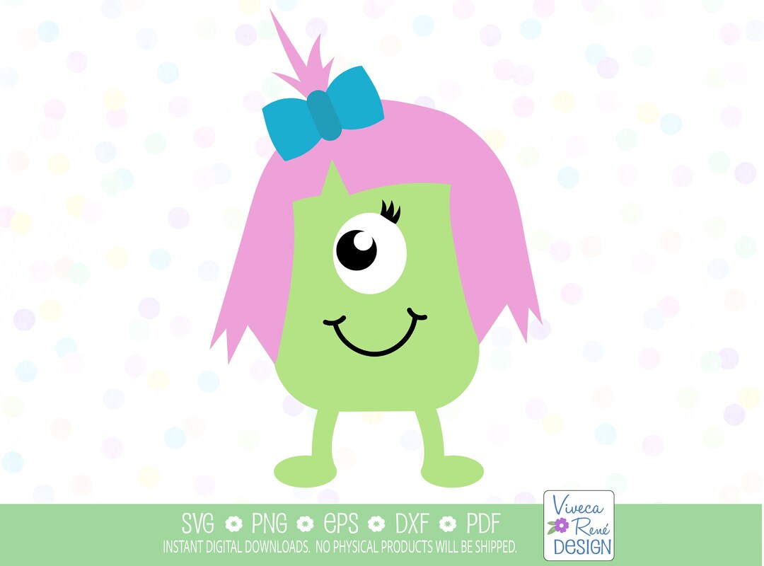 Little Girl Monster SVG With Bow, Spooky yet Cute Monster Svg, Baby ...