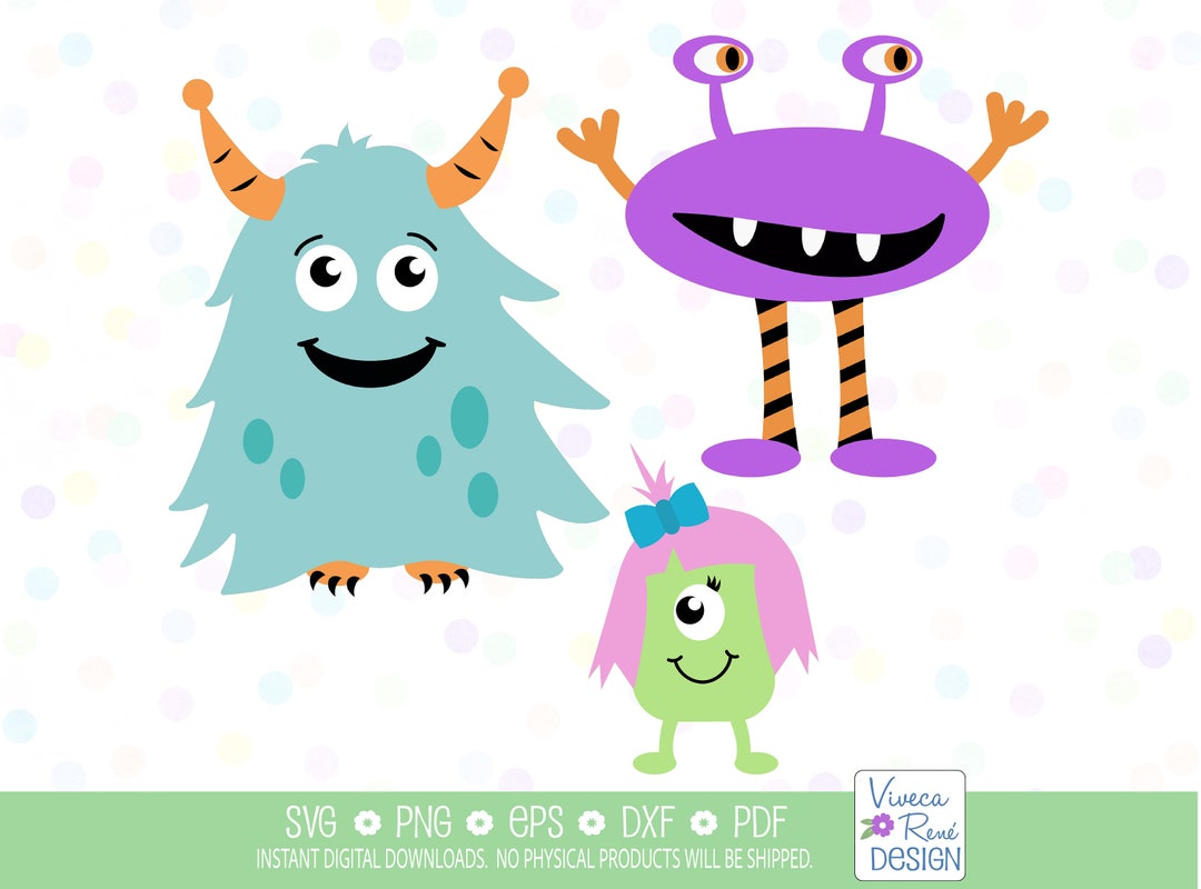 Cute Halloween Monsters Bundle, Little Monsters Svg, Trick or Treat Bag ...