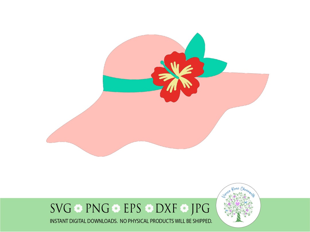 Beach Hat Svg, Pink Beach Hat Svg, Summer Hat Svg, Sun Hat Svg, Beach ...