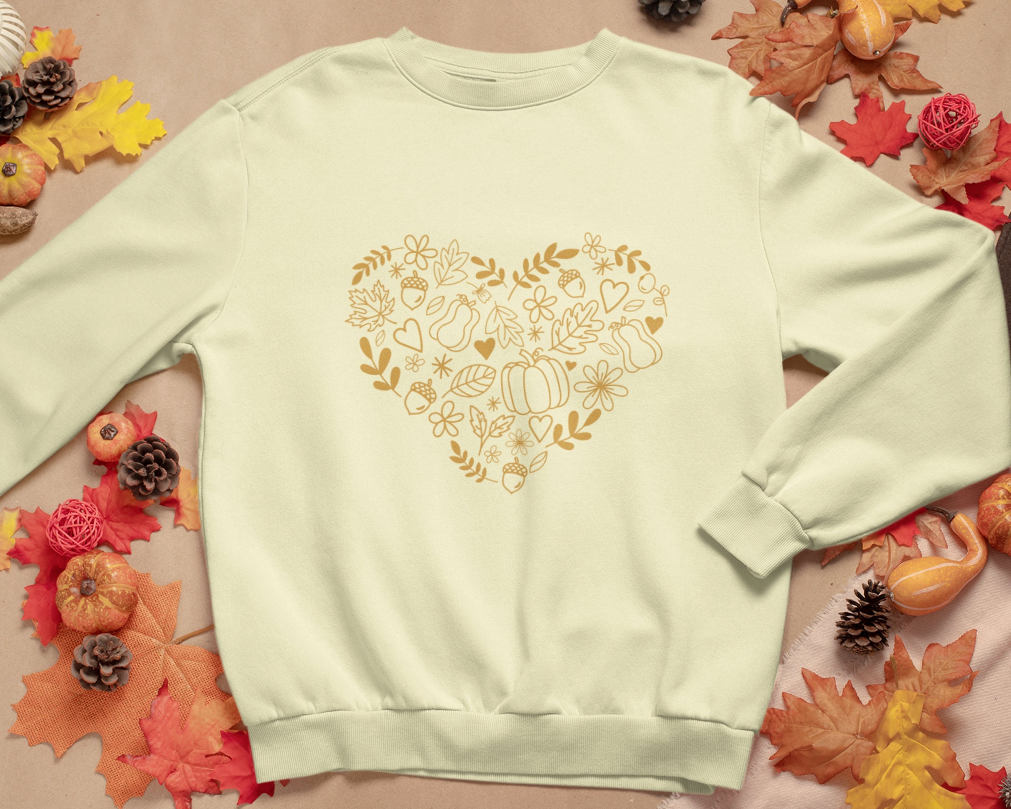 Fall Heart Svg Autumn Heart Svg Fall Heart Shape With - Etsy