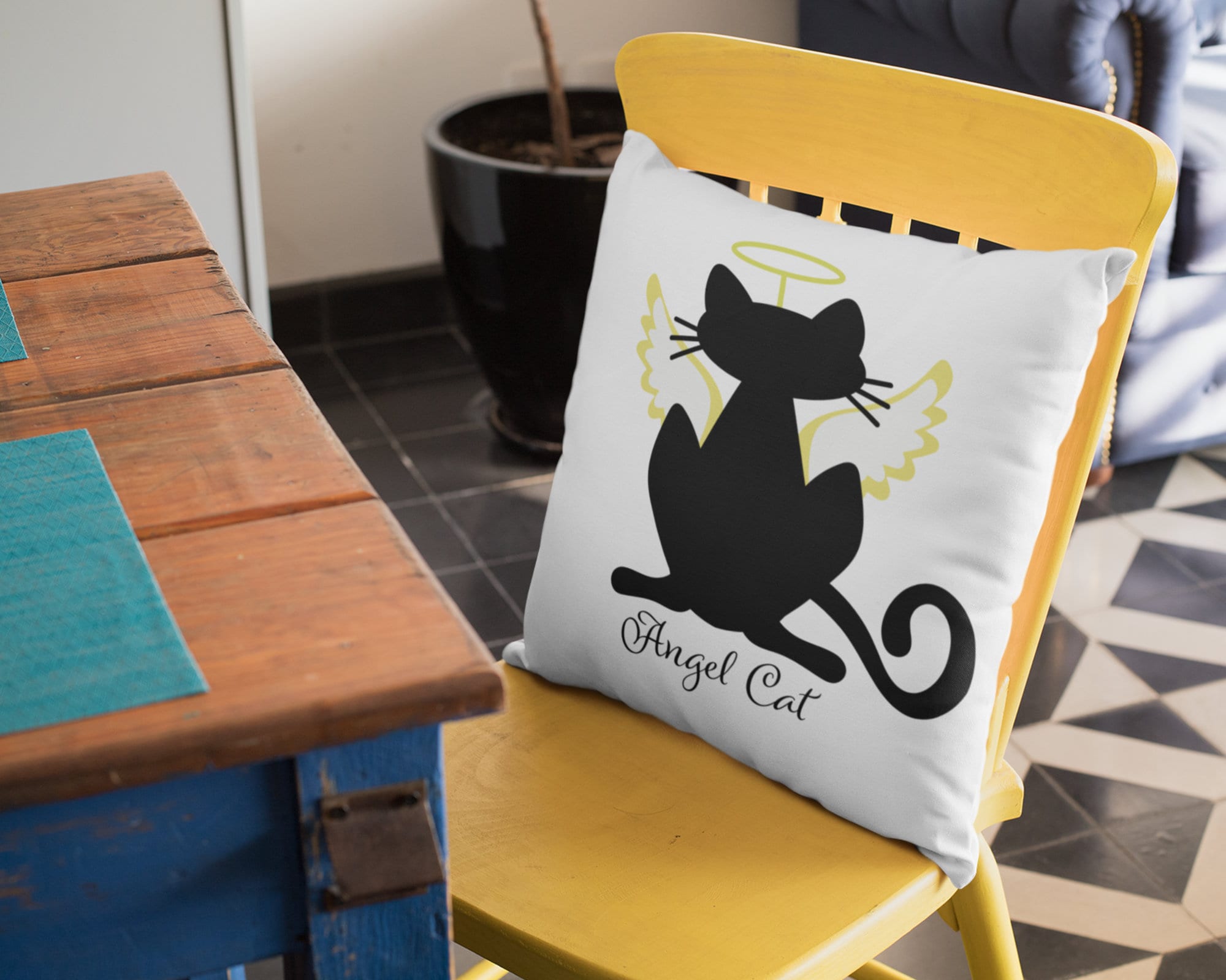 Cute Cat SVG Angel Cat SVG Heavenly Cat Svg Black Cat Svg - Etsy