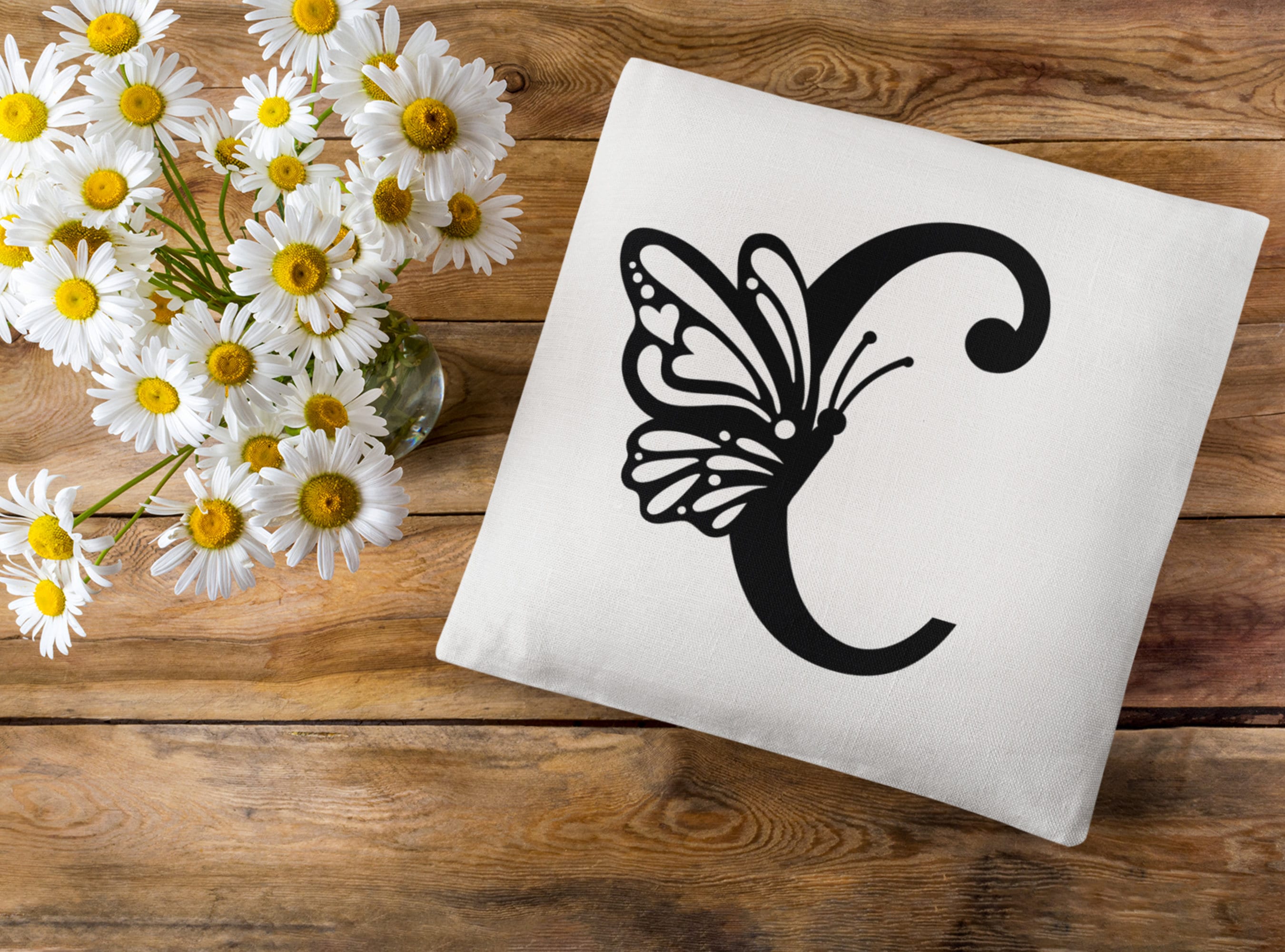 Butterfly Monogram Letter C SVG: Whimsical Tumbler Design (digital ...