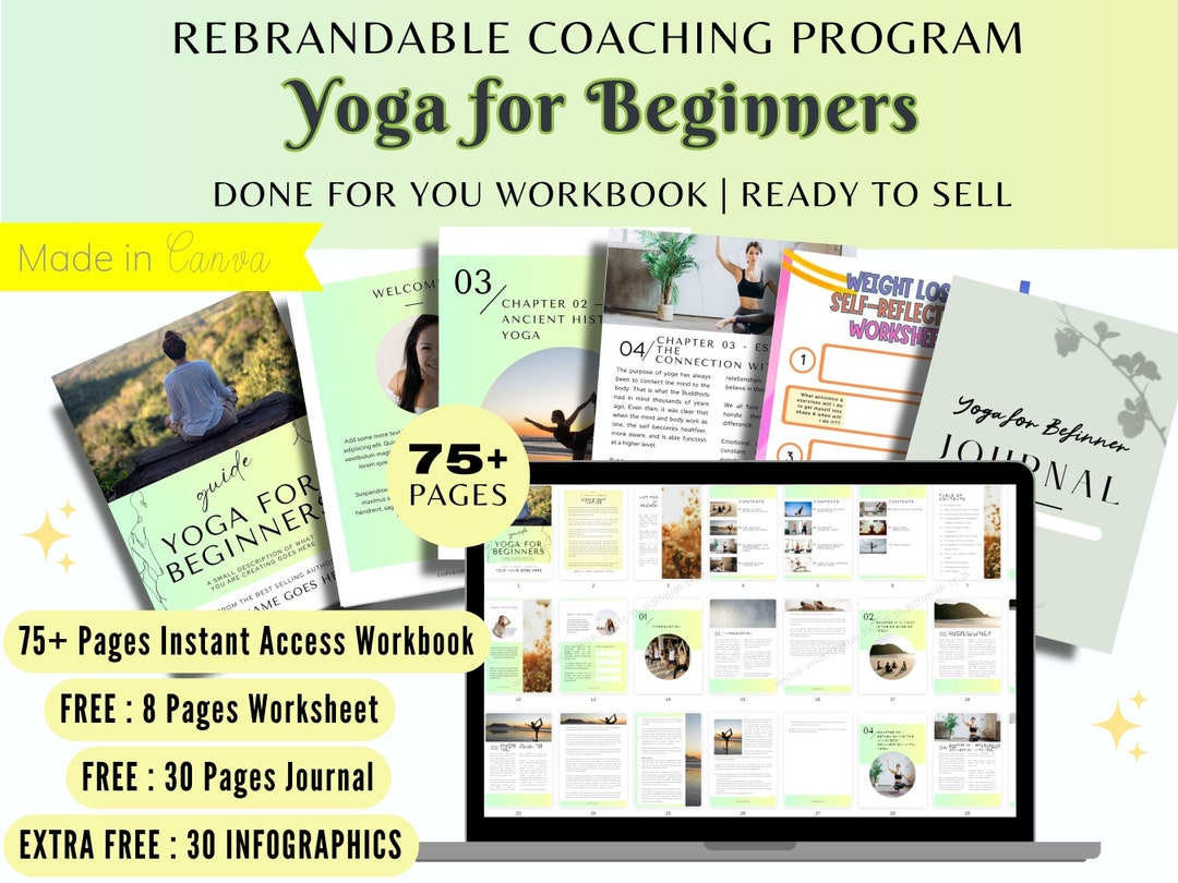 Yoga for Beginners Done for You Coaching Program Workbook - Etsy