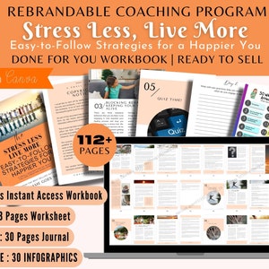 Stress Less, Live More Done for You Coaching Program Eliminate Stress and Anxiety Brandable ...
