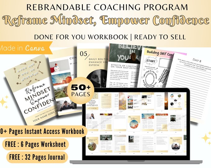 Reframe Mindset Empower Confidence Done for You Ebook PLR Guide for Confidence Coach Self Love ...