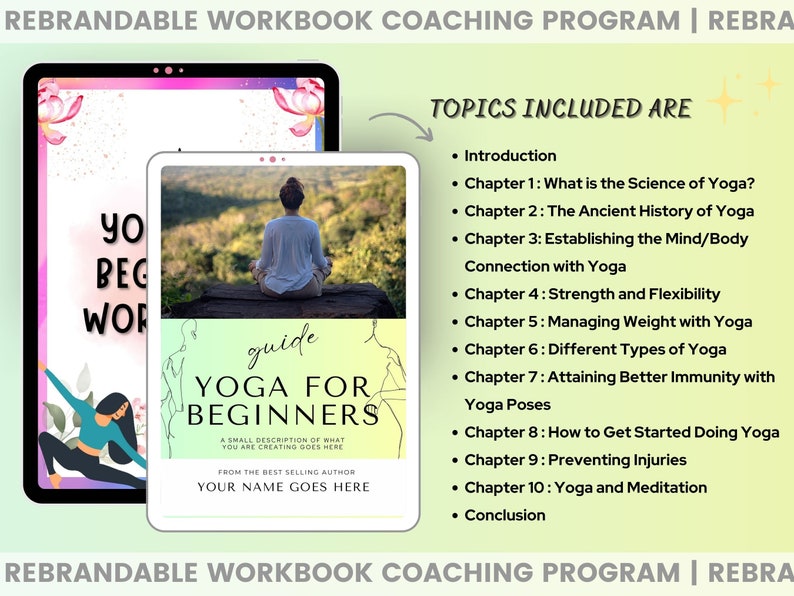 Yoga for Beginners Done for You Coaching Program Workbook - Etsy