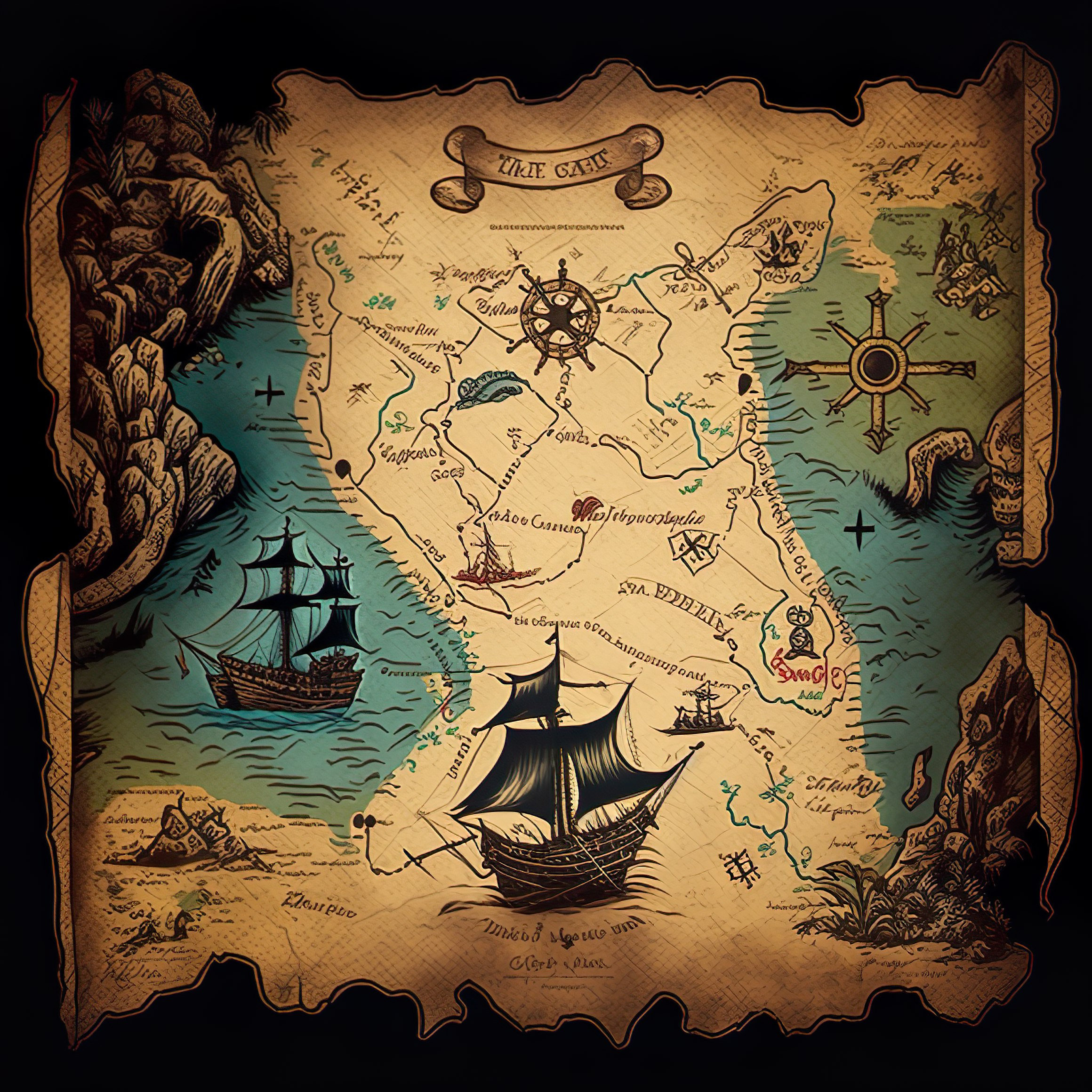 Pirate Map Of The World