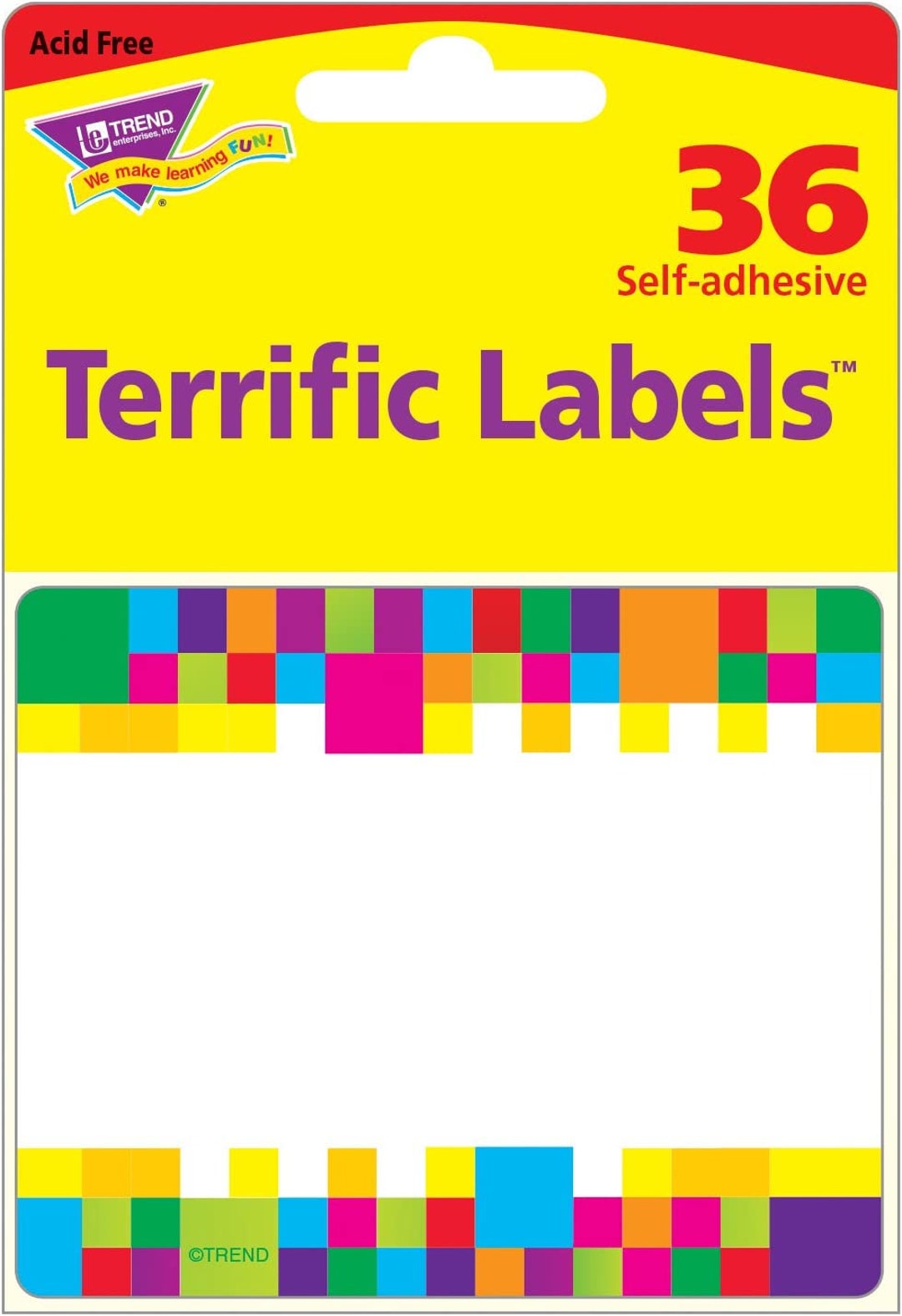 Rainbow Pixels Name Tags Stickers/labels - 36 Stickers - Perfect for ...