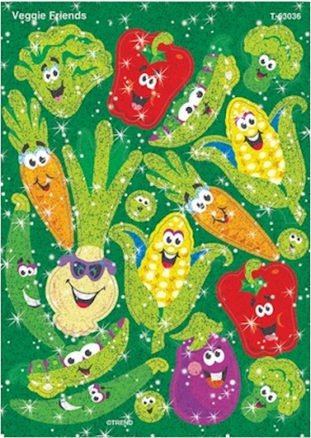 Veggie Friends Vegetable Sparkle Stickers - Great for Card Making ...