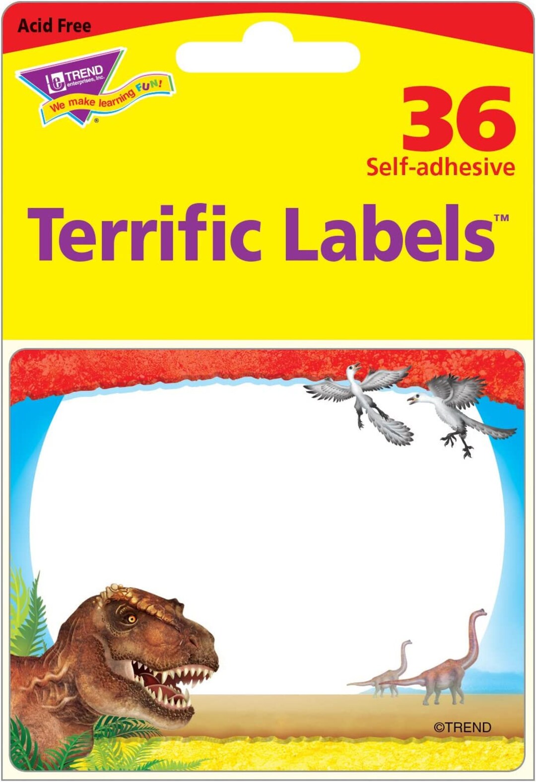 Dinosaurs Name Tags Stickers/labels - 36 Stickers - Perfect for School ...