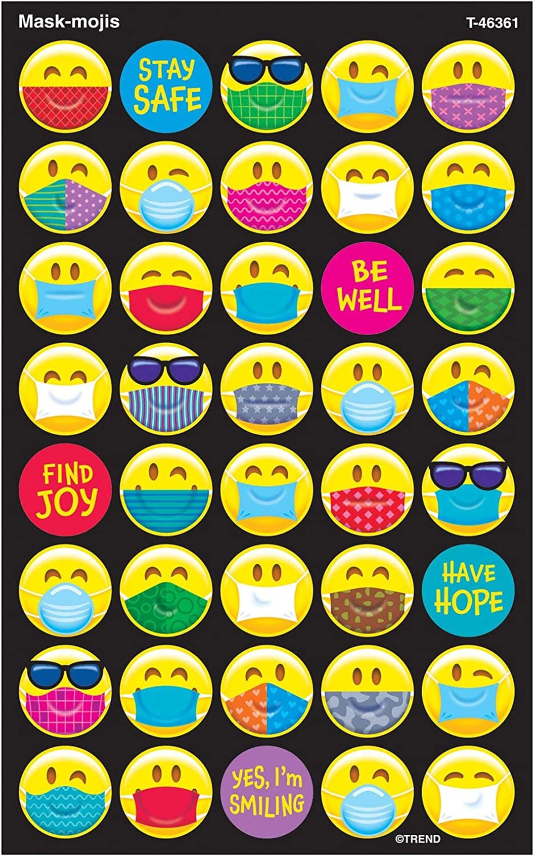 Mask Emoji Cute Reward Stickers Great for Card Making Reward Charts 320 ...